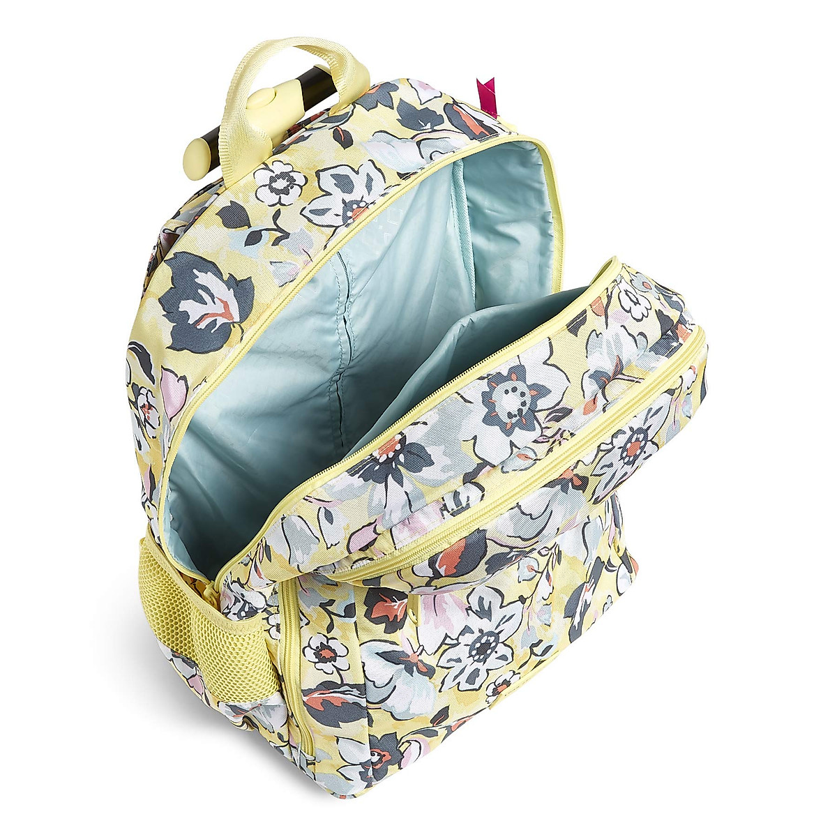 Vera Bradley Recycled Lighten Up Reactive Slim Rolling Backpack, Sunny Garden,One Size