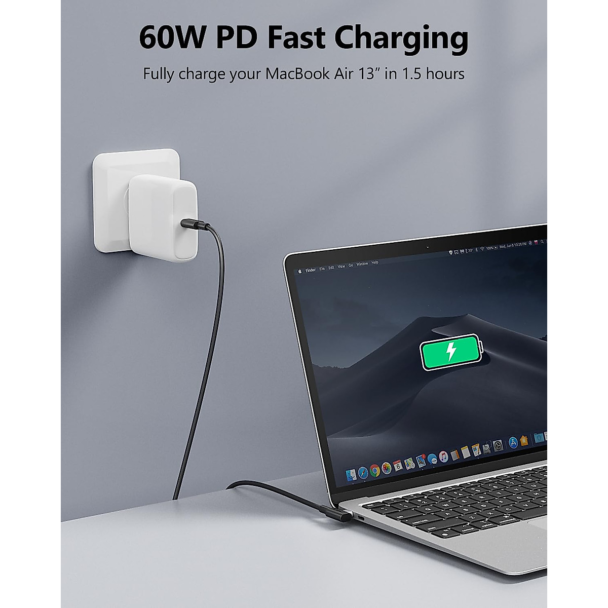 SUNGUY Short USB C to USB C Cable 10-Inch, [2-Pack, 0.8FT] Right Angle 60W Fast Charge USBC to USBC Cable Compatible with iPhone 16 15 Plus Pro Max, Galaxy S24 S23 S22, iPad Pro