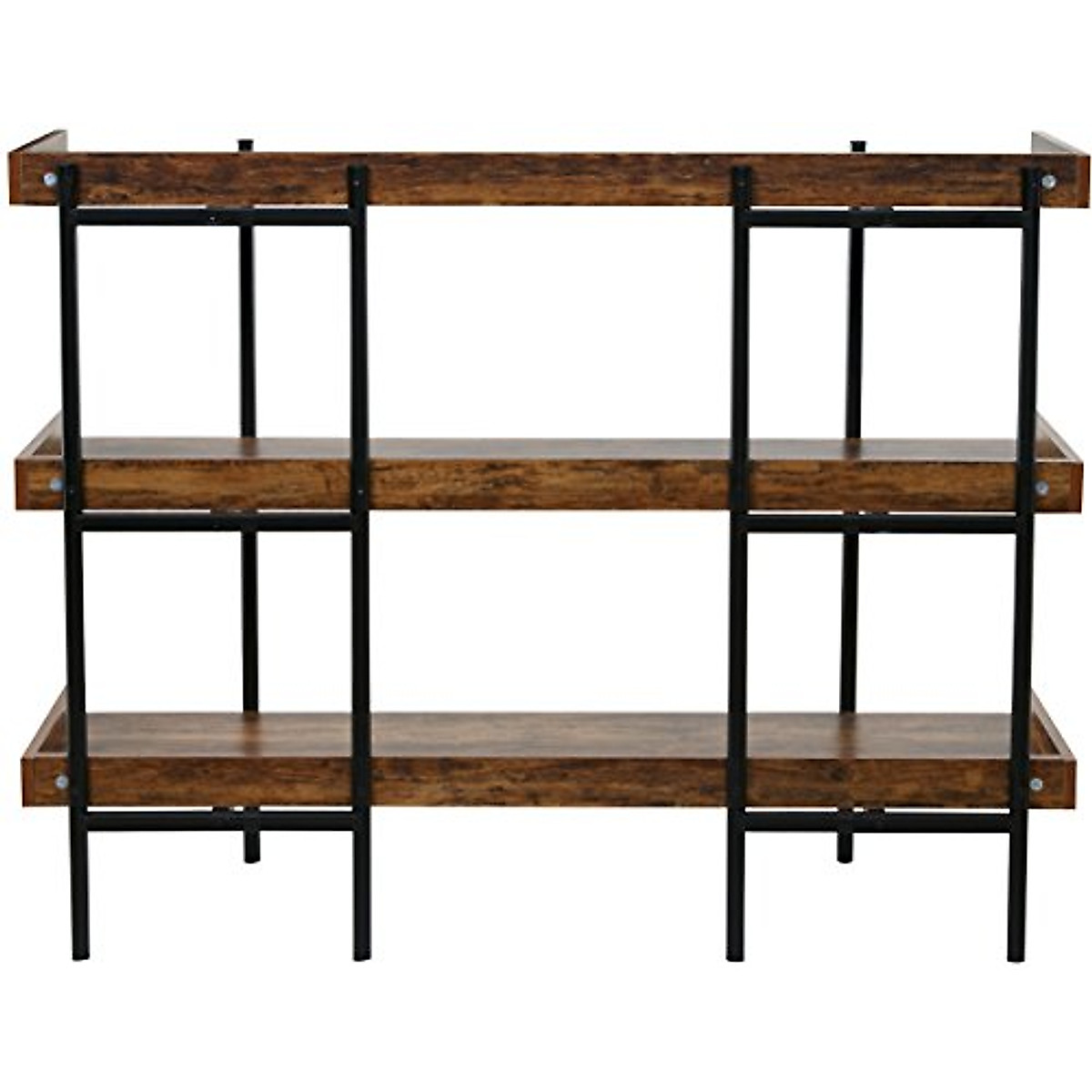 OneSpace Modern Wood and Steel 3-Shelf Display, Cherry