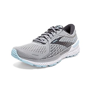 Brooks Women's Adrenaline GTS 21 Supportive Running Shoe - Oyster/Alloy/Light Blue - 6 Narrow