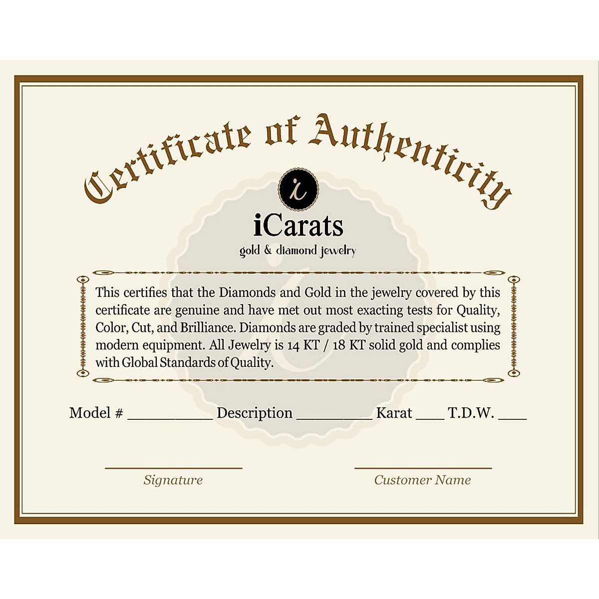 iCarats 14K Gold Diamond Solitaire Ring Wedding Engagement Ring Band For Women Jewelry - White Gold - 0.30 Ct - Size 7