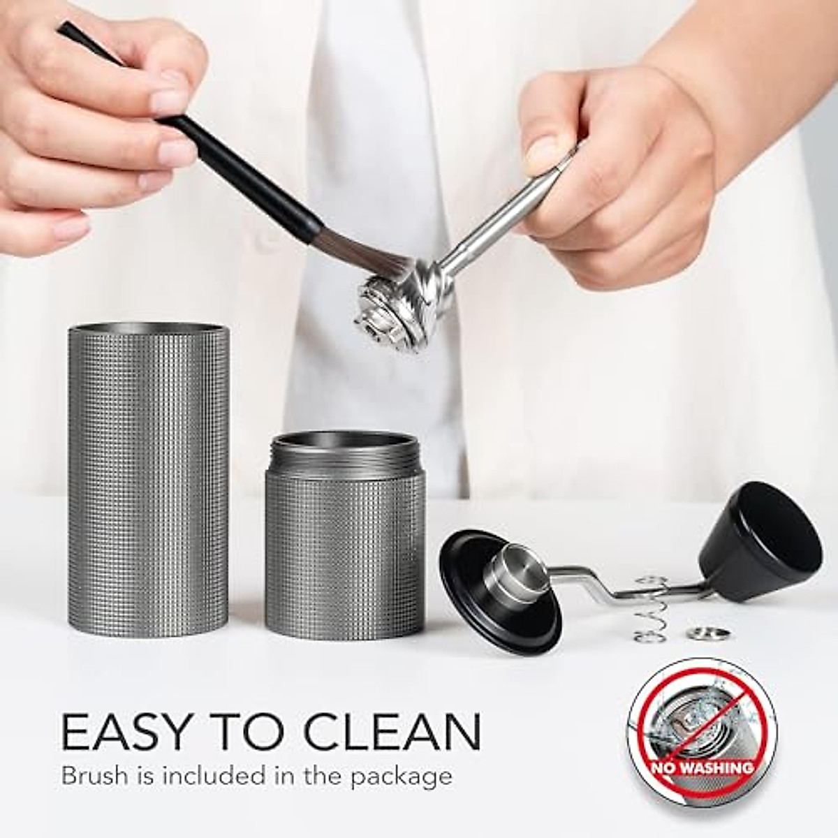 TIMEMORE Chestnut C2 Manual Coffee Grinder Capacity 25g with CNC Stainless Steel Conical Burr - Internal Adjustable Setting,Double Bearing Positioning,French Press Coffee for Hand Grinder Gift