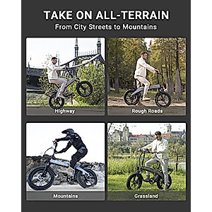 Luckeep Folding Electric Bike for Adults, 750W BAFANG Motor, 48V 15AH Battery, 30MPH 60Miles Range, Hydraulic Disc Brake, APP Control, Keyless Control 20*4" Fat Tire Foldable Ebike, Shimano 7-Speed UL