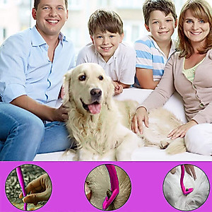 Tick Remover Tool Set - Comb, Tweezer, and Flea Comb for Dogs, Cats, and Humans (3+1+1 Pack), Pink