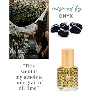 Onyx Organic Perfume Oil Extract Roll-On by Sage- 1/4 oz, Vegan & Cruelty-Free, Earthy Scent, Black Coconut, Vanilla, Oakmoss