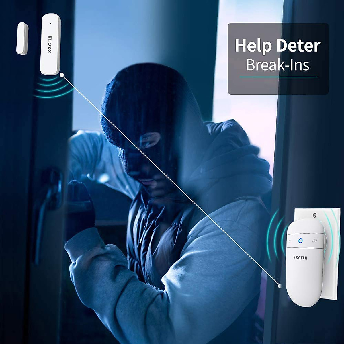 SECRUI Door Chime, Door Sensor Chime with Adjustable Volume, Easy Installation, 400ft Range, 52 Chimes, M508+D7 Door Open Chime for Business/Home When Entering, White
