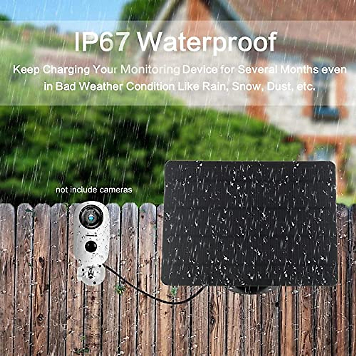 PENCHEN 10W 5V Micro USB Solar Panel 2000mAh 360-degree Rotation Waterproof Wall Mounted Monocrystal Silicon Solar Plate for USB Camera