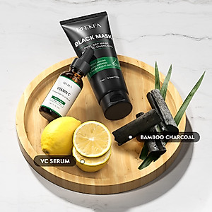 Blackhead Remover Mask Kit 4-in-1 Peel Off Charcoal Face Mask with Vitamin C Serum Blackheads Extractor Tools, and Silicon Brush, Purifying Deep Cleansing Blackheads Acne Mask for Women and Men, 100 g