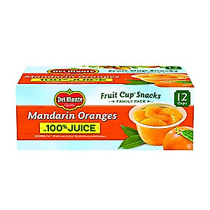Del Monte Mandarin Orange in 100% Juice Snack Cups, 4-Ounce Cups (Pack of 12)