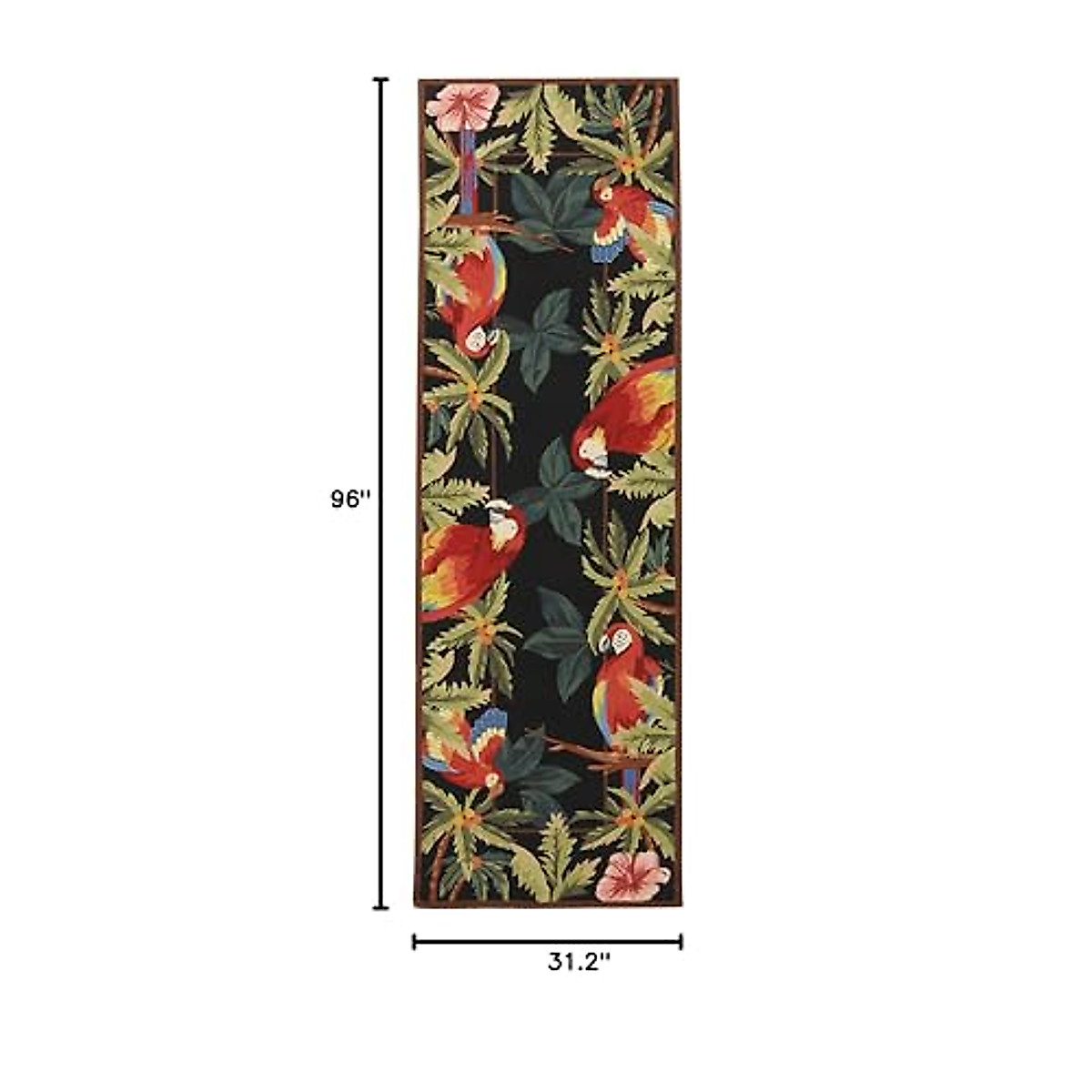 SAFAVIEH Chelsea Collection Runner Rug - 2'6" x 8', Black, Hand-Hooked French Country Wool, Ideal for High Traffic Areas in Living Room, Bedroom (HK296A)