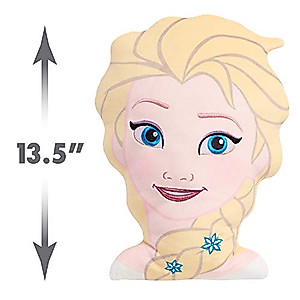 Disney Frozen 2 Character Head 13.5-Inch Plushie Elsa, Soft Pillow Buddy Toy for Kids, Officially Licensed Kids Toys for Ages 2 Up, Gifts and Presents by Just Play