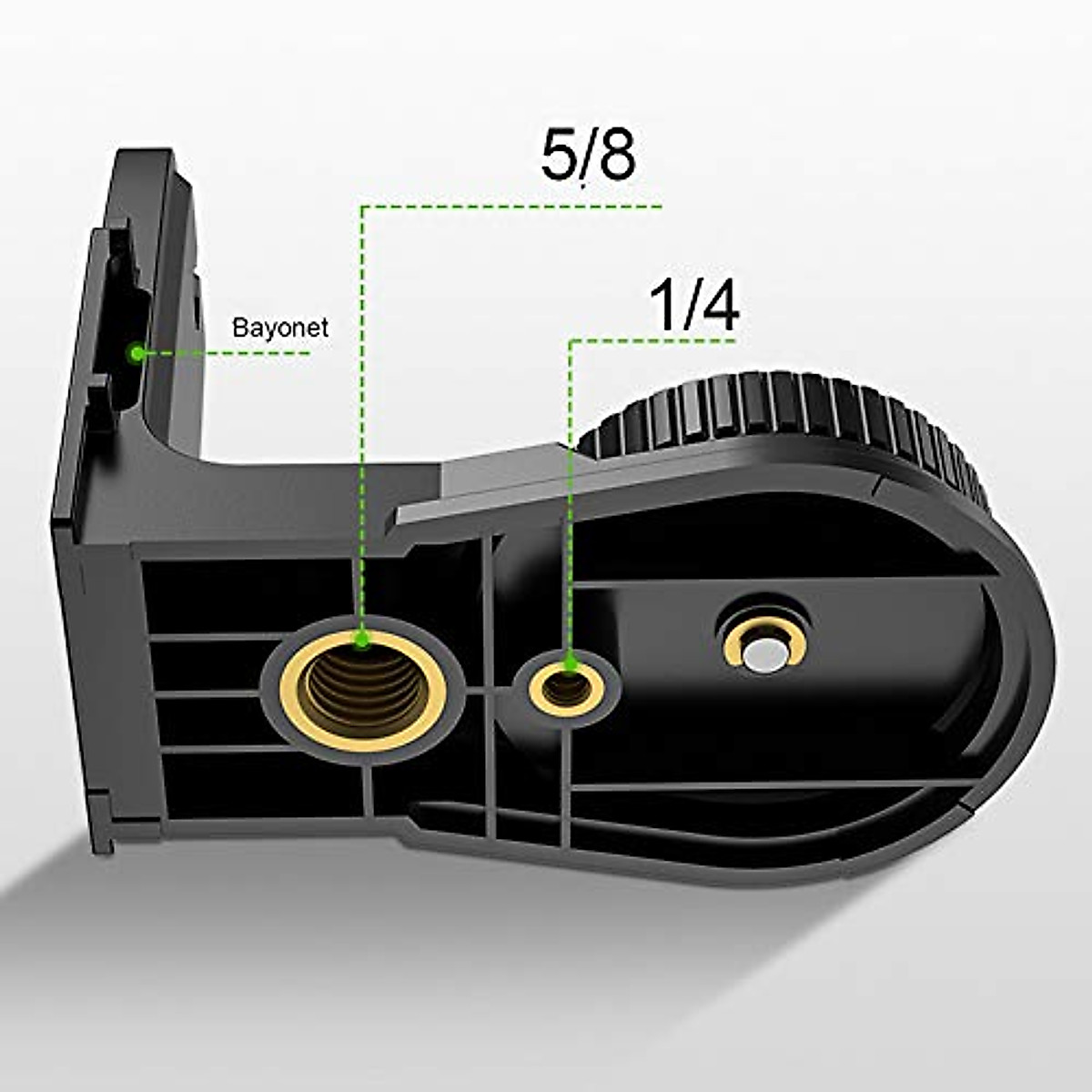 L-shape Laser Level Adapter, Multifunctional Magnetic Pivoting Base, 360 Degree Adjustable, Support with 1/4" and 5/8" thread
