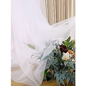 Champagne Tulle Backdrop Curtains for Baby Shower Party Wedding Photo Drape Backdrop for Photography Props Engagement Bridal Shower 5 ft X 10 ft