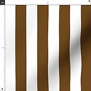 Spoonflower Fabric - Stripes Vertical Dark Brown White Browns Printed on Petal Signature Cotton Fabric Fat Quarter - Sewing Quilting Apparel Crafts Decor
