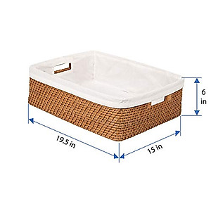 KOUBOO 1060054 Laguna Liner, Honey-Brown Rattan Shelf Basket
