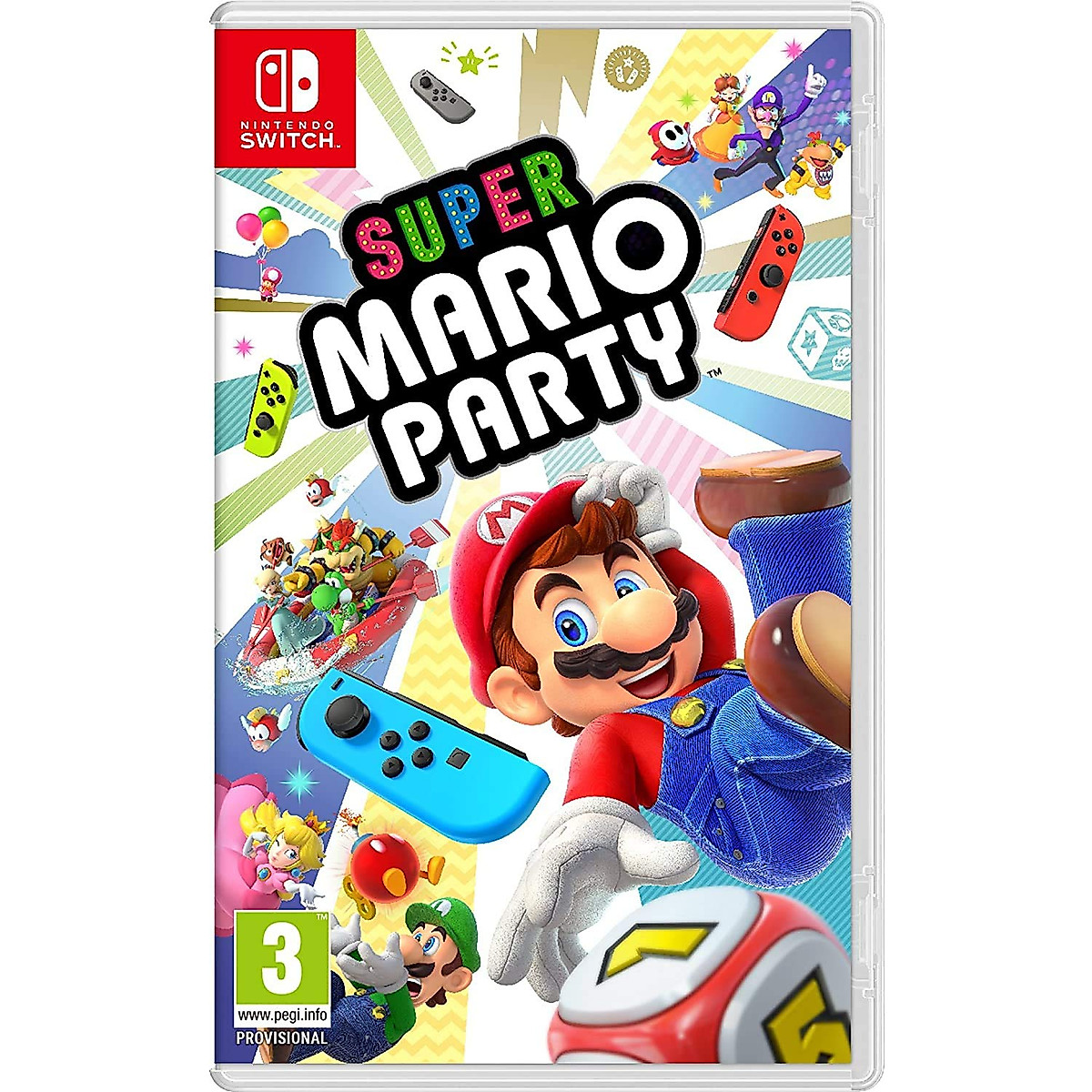 Nintendo Switch – Neon Red and Neon Blue Joy-Con Super Mario Party (Renewed)