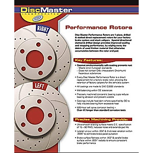 Disc Master MAXJ35064MDS Rear Premium Geomet Coated Drilled and Slotted Brake Rotors and severe Duty Metallic Pads Compatible with/Replacement for S60, S80, V70, XC70