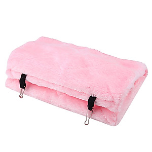 Haosie Warm Bird Nest House, Bird Bed for Cage, Plush Parrot Hanging Hammock Shed Hut Cage for Parakeet Cockatiel Lovebird Cockatoo(S-Pink)