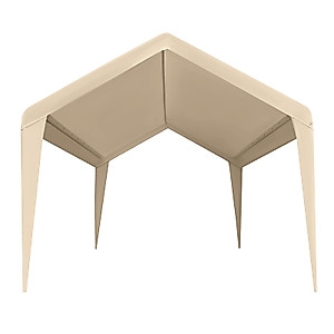 Gardesol Replacement Canopy, Replacement Top Cover for 10' x 20' Carport Frame, 180G Waterproof & UV Protected Tarp with Ball Bungees, Beige,