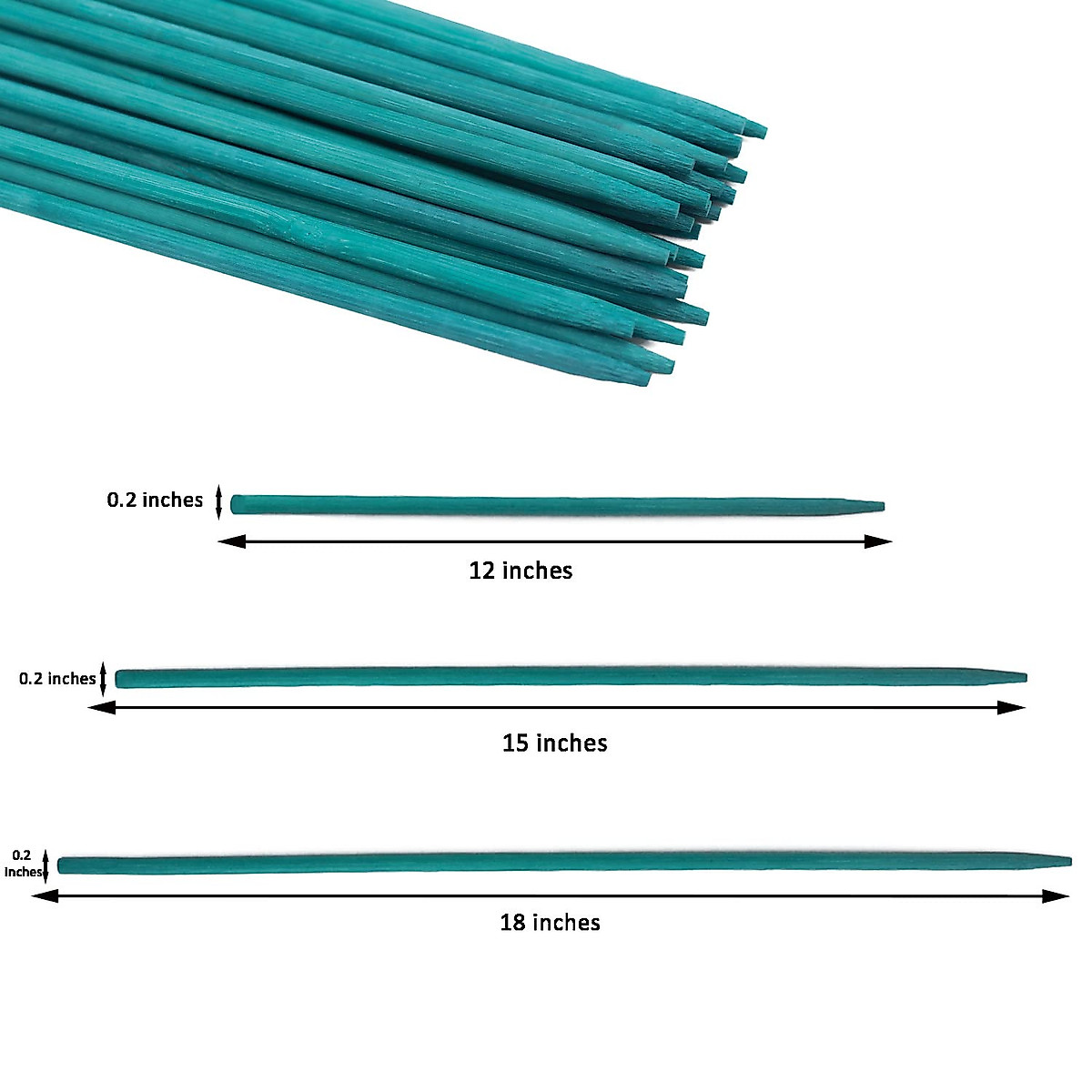 Green Bamboo Sticks Plant Stakes, Plant Support Sticks for Indoor Plants, GAGINANG Sturdy Bamboo Stakes, Floral Plant Support for Indoor and Outdoor Plants 25 Pack（18 Inches）