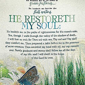 Dicksons He Restoreth My Soul Psalm 23 All Cotton 52 x 68 Tapestry Throw Blanket