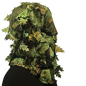 Arcturus Camo 3D Leaf Ghillie Camouflage Mask. Leafy, Full Coverage, Breathable Hunting Mask with Customizable Fit. Great for Turkey Season! (Summer Green)