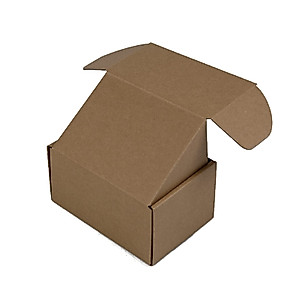 Sodissa 6x4x3 Inches Shipping Boxes Pack of 25, Brown Corrugated Cardboard Boxes for Small Bussiness