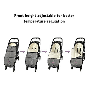 Waterproof Winter Stroller Footmuff,Universal Bunting Bag Compatible with All Strollers,Filled with 3D Cotton Toddler Stroller Winter Cover M6-4T,Beige