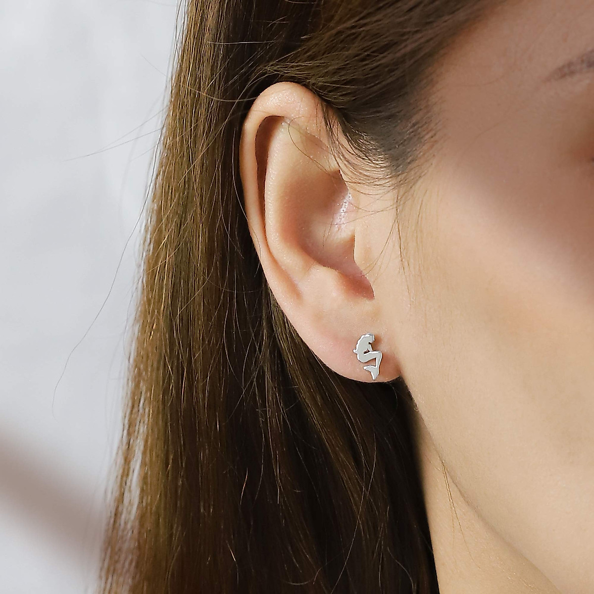 Boma Jewelry Sterling Silver Mermaid Stud Earrings