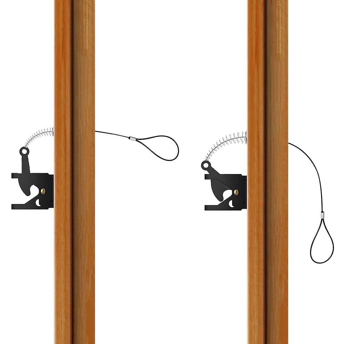 MARRTEUM Gate Latch Cable Pulls Kit, Black Spring Loaded Adjustable Gate Latch Cable Pull Gate Opener for Metal Wooden Fences Garden Backyard Door Fence Gate Opener (2 Sets)