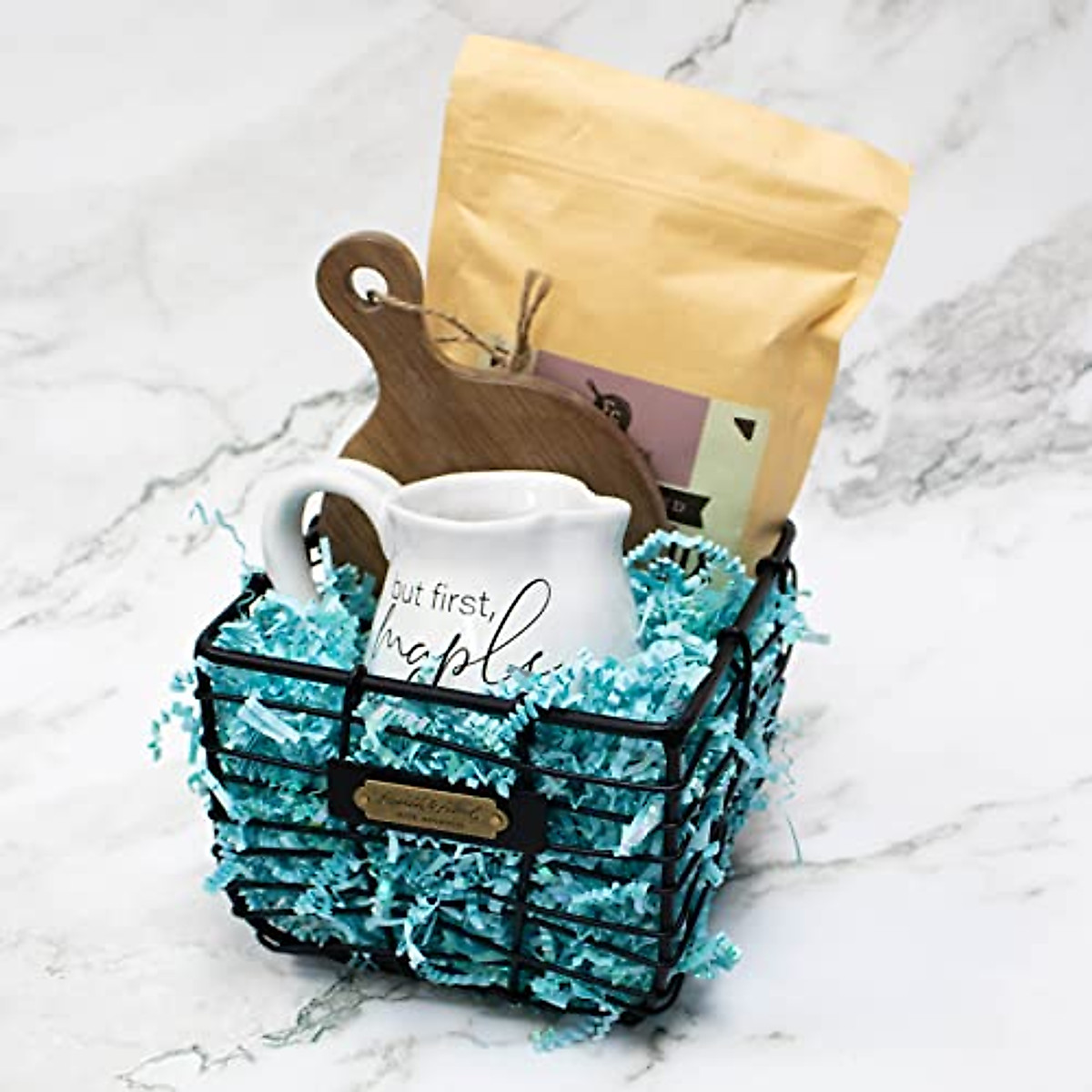 MagicWater Supply Crinkle Cut Paper Shred Filler (4 oz) for Gift Wrapping & Basket Filling - Diamond Pastel Blue