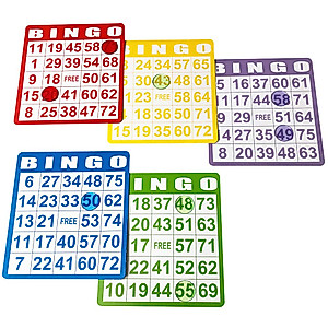 Yuanhe 100 Bingo Game Cards,Bingo Set, Kids Party Paper Card Games, School Classroom Family Gathering Activity, Casino Trip