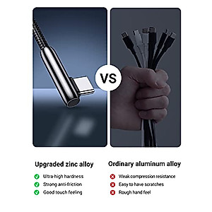 UGREEN USB C Cable Right Angle USB A to USB C Cable Braided Cord Compatible with iPad Pro, Air, Pixel, Galaxy S10 S10+ A13, Honor Note 20, LG V60/50, etc.3.3FT