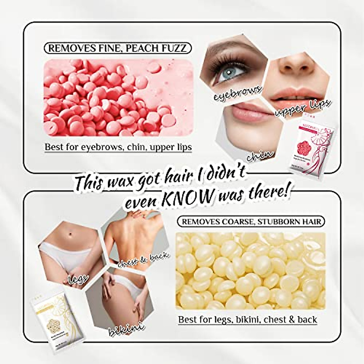 KOTAMU Digital Wax Warmer Kit for Hair Removal At Home for Women Sensitive Skin Brazilian Facial Hair Body with 4 Formulas Hard Wax Beads Target Different Type of Hair