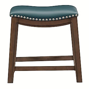 Homelegance Ordway Saddle Seat Dining Height Stool, 19"SH, Green
