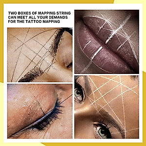 QUEEJOY Brow Mapping String - 10M Black and White Premium Eyebrow Mapping String, 1mm Charcoal Eyebrow Thread, Eyebrow Mapping Kit [2 X 32 Ft Box - 20 m], White Mapping String for Eyebrows