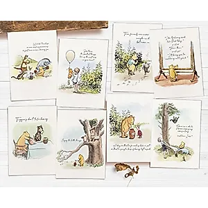 Watercolor Winnie Wall Print With Classic Quotes 5x7 Inch Cute Pooh Baby Shower Decorations Centerpieces For Tables Adorable For Pooh Bee Bear Birthday Party Supplies