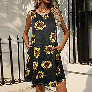 Cnebo Midi Dresses for Women Wedding Guest 2023 Women's Summer Loose Tassel Sleeveless Printed Dress Sky Blue