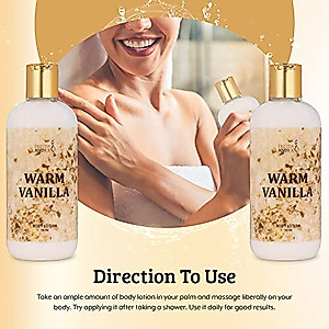 Scented Body Lotion For Women, Deep Moisturizing Hand Cream, Firming Body Butter For Dry Skin, Womens Luxury Stocking Stuffers And Fragrance Gifts That Smell Good, 10oz (Warm Vanilla)