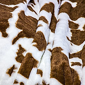 Cow Print Blanket, Double-Sided Throw Blanket for Couch Sofa Bed Office Fleece Blanket Soft Fluffy Blankets Plush Blanket for Adults Kids in All Seasons 51" x 63"
