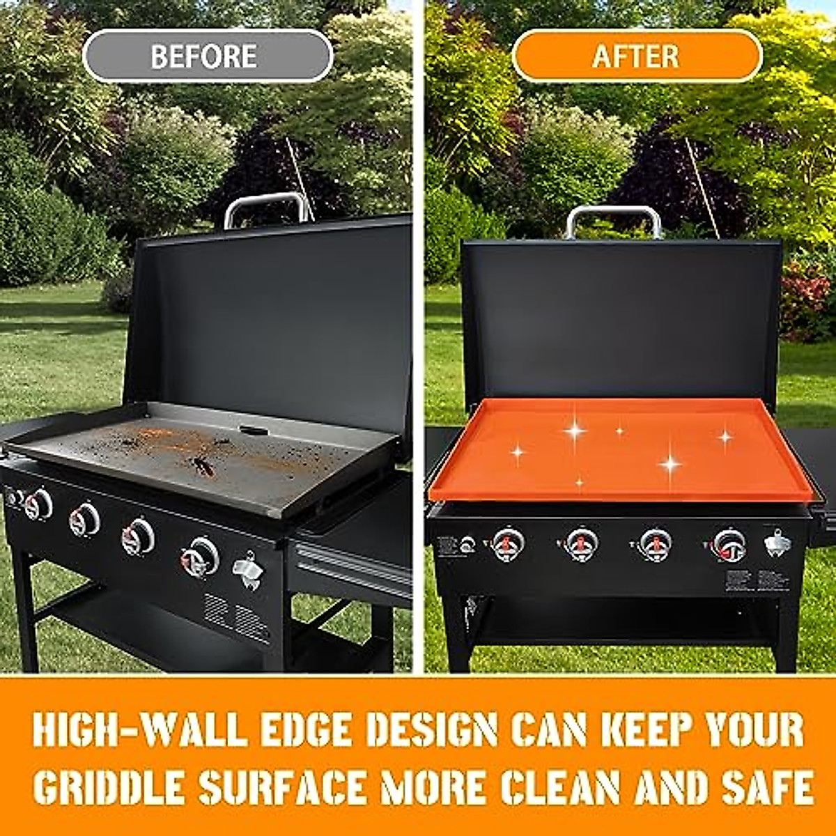 Silicone Griddle mat for Blackstone 28’’ Griddle, Upgraded High-Edge Mat for Silicone Griddle Top Cover, Heavy Duty Food-grade Cooking Protector from Rust or Dirt (28 Inch)