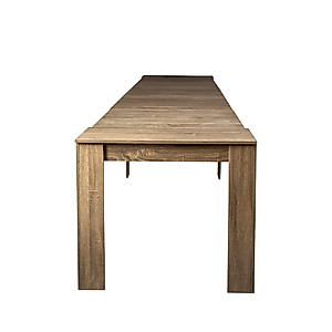 Pvillez Extendable Dining Table, 118.5" Modern Rectangular Extendable Table, Wooden Kitchen Table Dining Room Table, Long Desk Table Large Console Table Office Table for 6 8 10 12 People (White Oak)