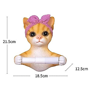 TOWEL BAR RACK Roll Holder Paper Holder Toilet Paper Holder Cartoon Hairband Cat Bathroom Toilet Paper Roll Holder Wall Mount Resin Cute Adhesive Toilet Paper Dispenser With Elastic Rod For Kitchen Li