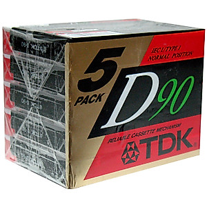 TDK Dynamic Performance D90 High Output IEC I / Type I - 5 Pack Audio Cassette Tapes