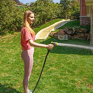 Fevone Garden Hose 25 ft x 5/8", Heavy Duty Water Hose, Fits Hoses/Pipes of All Replacement/Replaceable Parts, Solid Aluminum Fittings - No Leak