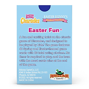 Arizona GameCo Easter Bunny Charades for Kids – A Fun Spring/Easter-Themed Game - No Reading Required - Makes a Great Gift or Easter Basket Stuffer - 80 Acting Choices - No Timer Needed - Ages 6+