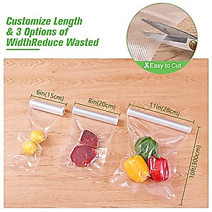Vacuum Sealer Bags for Food Saver Vacuum Sealer Bags Rolls 3 Pack 6 8 11 Inch Food Vacuum Seal Bags Freezer Bags For Vacuum Sealer Machine Vtuuu Food Storage Bags