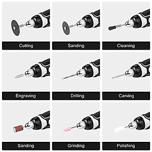 Prostormer Mini Cordless Rotary Tool, 3.7V USB Grinder with 3 Variable Speeds and 50pcs Accessories Kit for Sanding, Polishing, Cutting, Carving and Engraving