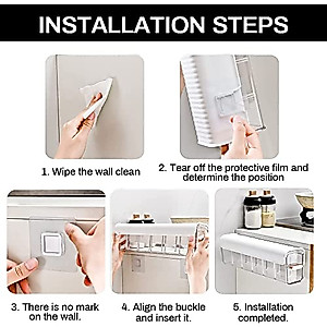 FETNHU Punch-Free Multi-functional Storage Box, 2023 New Hanging Plastic Drawer Storage Boxes With Lids, Clear Wall Mounted Drawer Organizer for Underwear/Socks/Seasoning/Ties/Storage Box (3pcs)