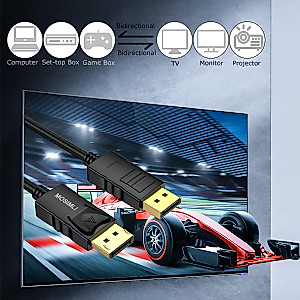 MOSIMLI DisplayPort Cable 1 FT 2-Pack, (Display Port) DP to DP Male to Male Cord, Gold-Plated, Supports 4K@60Hz, 2K@165Hz Compatible for Computer, Laptop, Graphics Card, Docking Station…